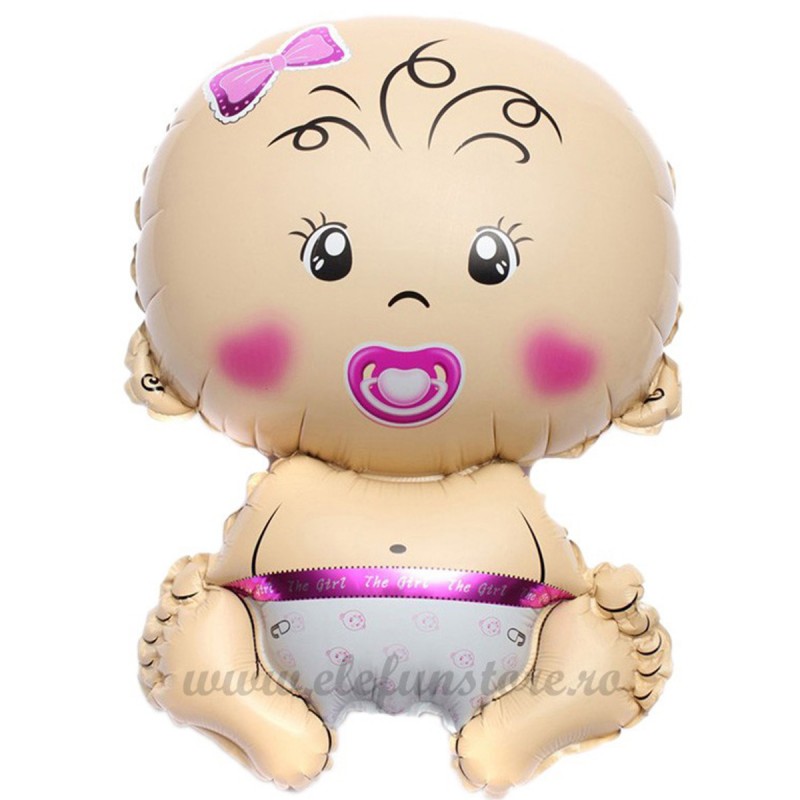 Baloane Folie - Balon Botez Fetita Bebelus 75cm|Elefun Store