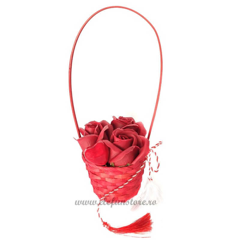 Cosulete - Cosulet din ratan natur cu toarta D13cm , H30cm