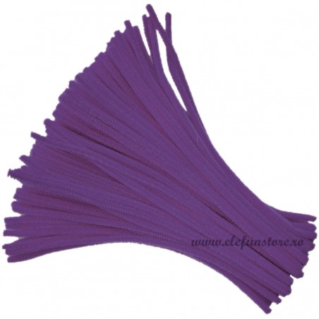 Sarma, Tije, Chenille - Set 100 Chenille-Sarma Plusata Mov 30cm*5mm